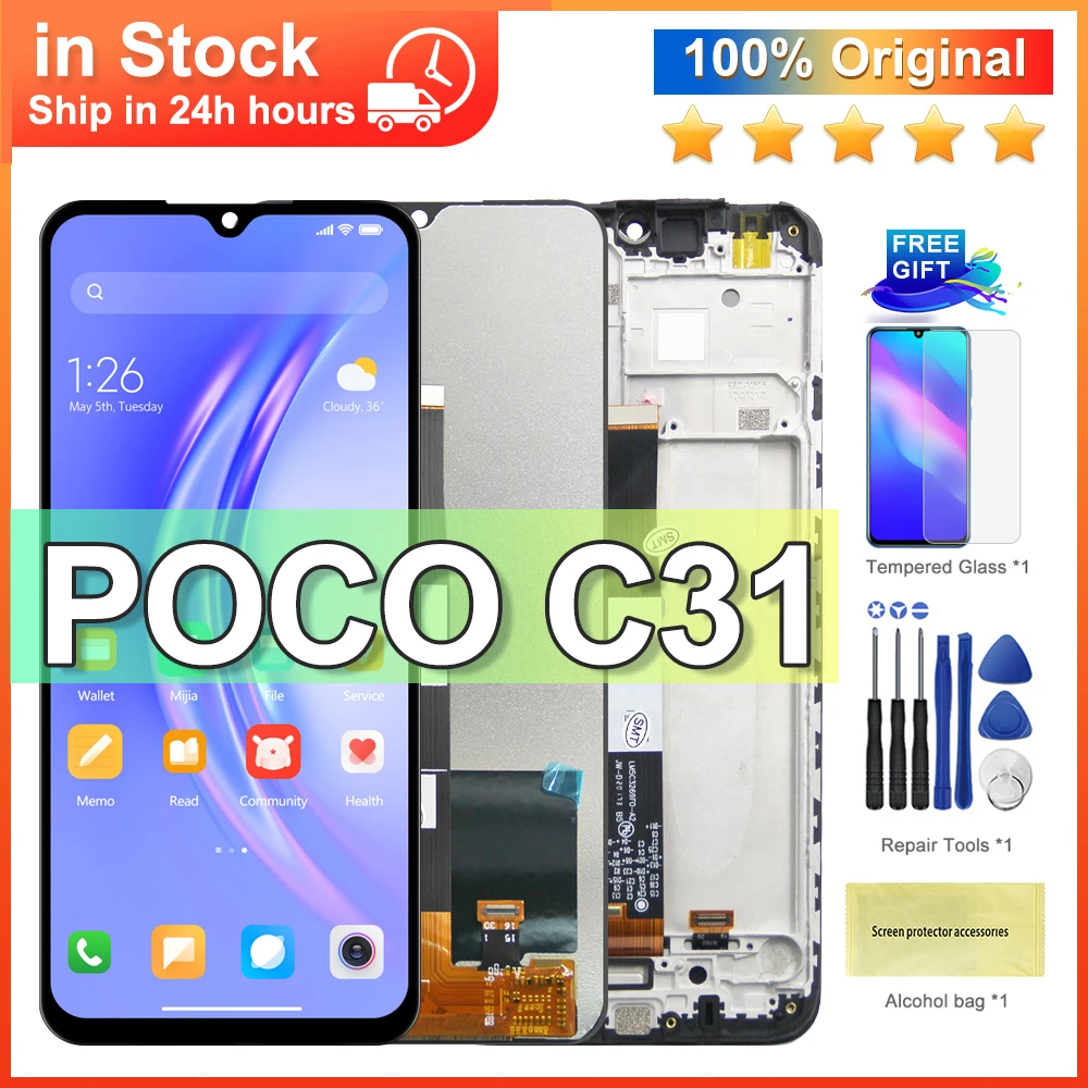 6-53-Original-For-Xiaomi-POCO-C31-LCD-Display-Touch-Screen-Digitizer ...