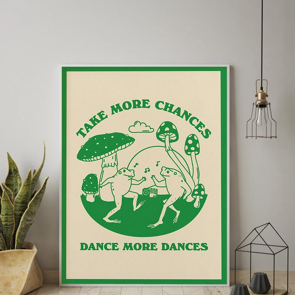 Take-More-Chances-Emerald-Green-Funny-Poster-Retro-70s-Groovy-Hippie ...