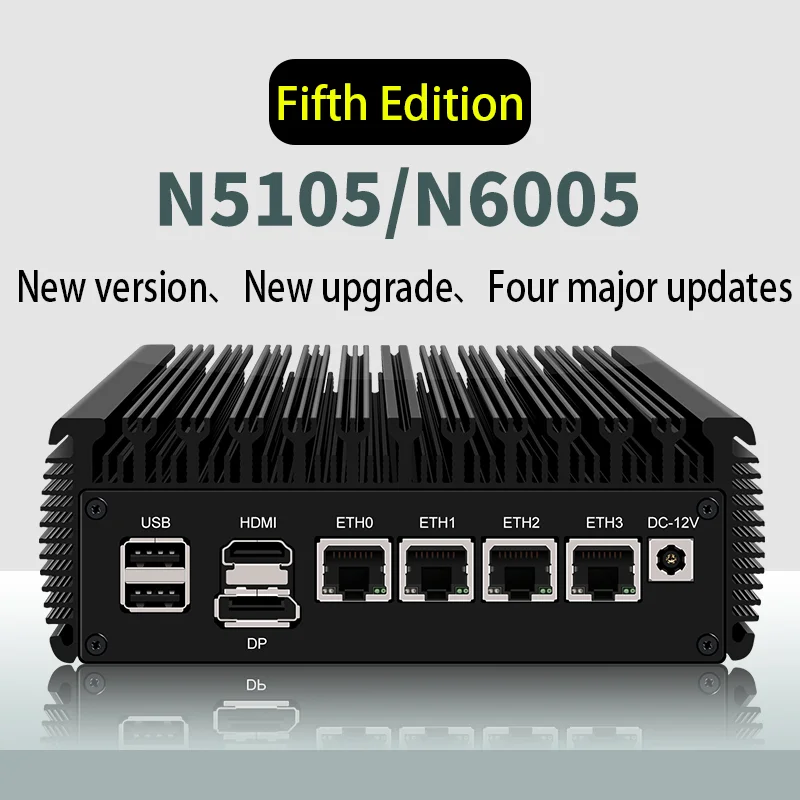 Newly Upgrade V5 version N5105 i226-V Softroute Mini-host /PVE/ESXI Fansless Energy Saving PC