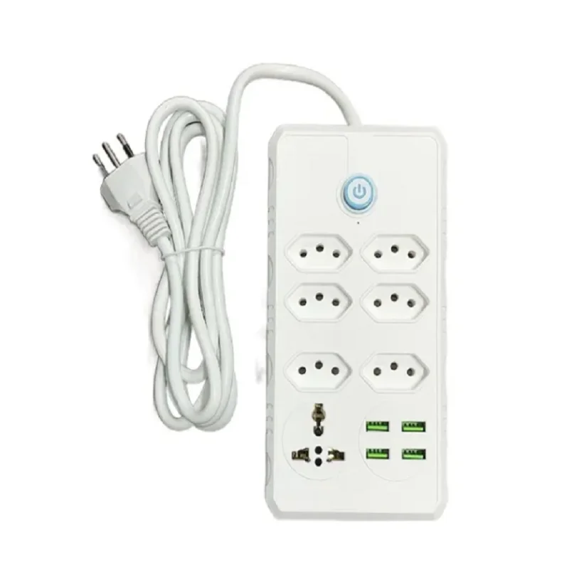 Extensão Elétrica 7 Tomadas Régua Bivolt C/ 4 Usb Cabo 2m| | - AliExpress