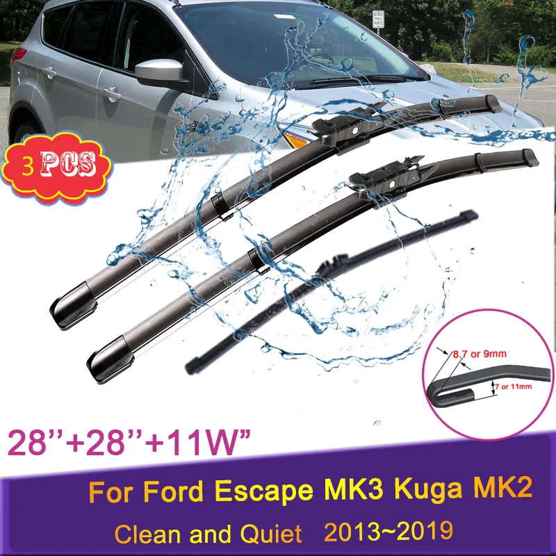 3X-Car-Wiper-Blades-For-Ford-Escape-3-MK3-Kuga-2-MK2-2013-2019-2016 ...