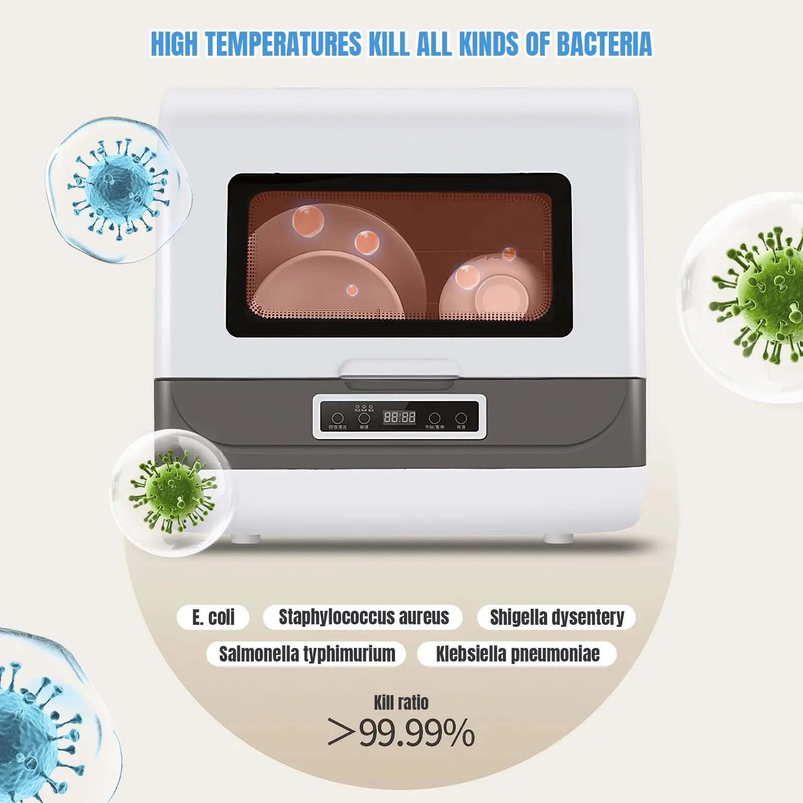 36L UV sterilisation Intelligent Countertop Dishwasher Table Smart ...