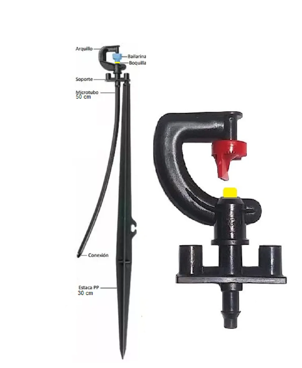 Irrigation microsprinkler 180 °. 1.2 range to 2m with stake ...