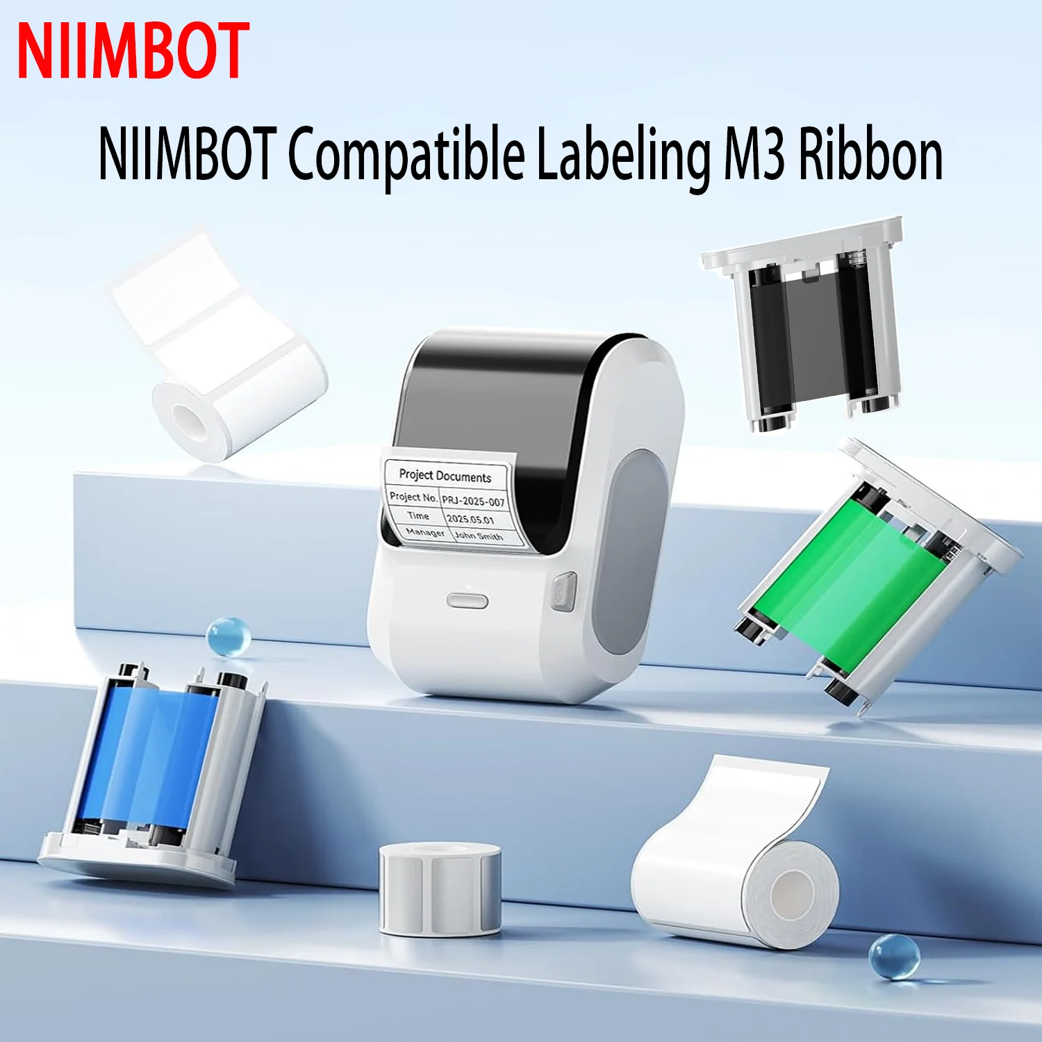Niimbot M2/M3 Special Carbon Ribbon Label Printer Label Ribbons Barcode ...