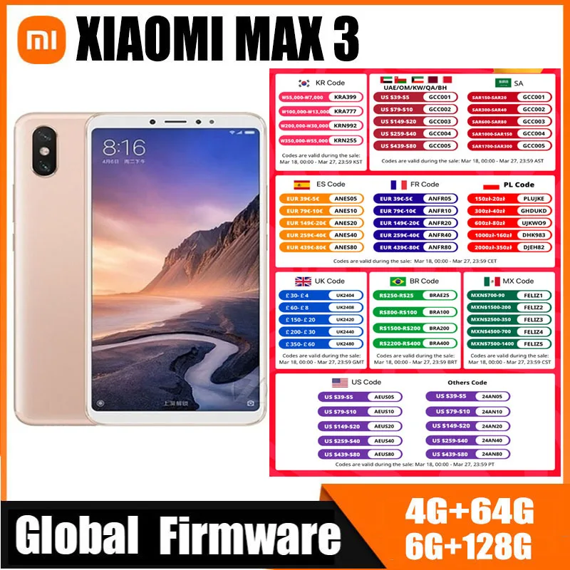 Xiaomi-mi-max-3-6G-128G-smartphone-4G-global-firmware-Snapdragon-636-large-screen-Posterior ...