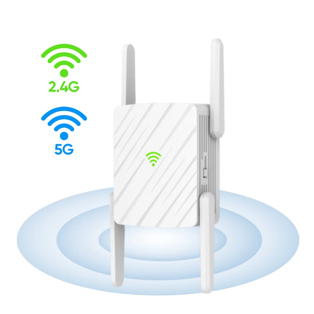 1200Mbps-WiFi-Repeater-Router-White-WiFi-Extender-Amplifier-2-4G-5GHz ...