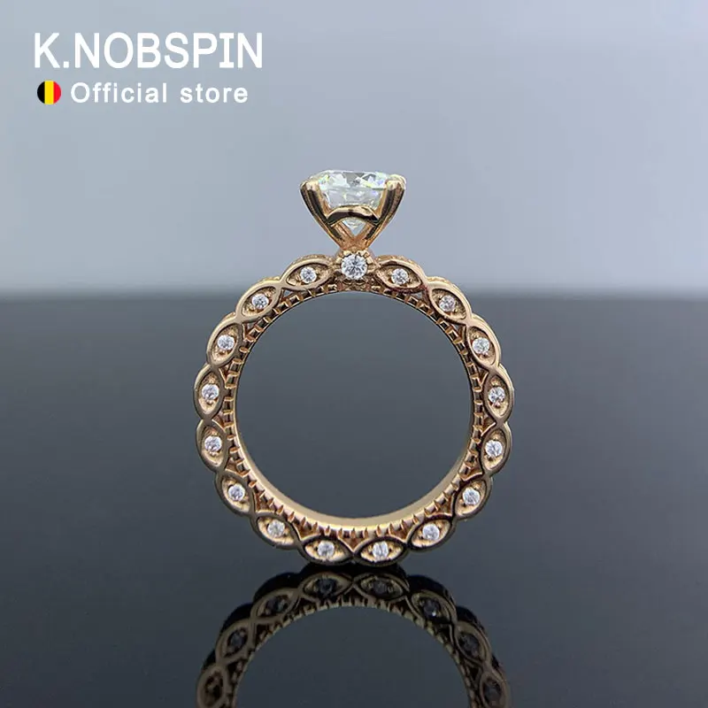KNOBSPIN Moissanite Ring For Woman Wedding Band Jewelry With GRA 925 ...