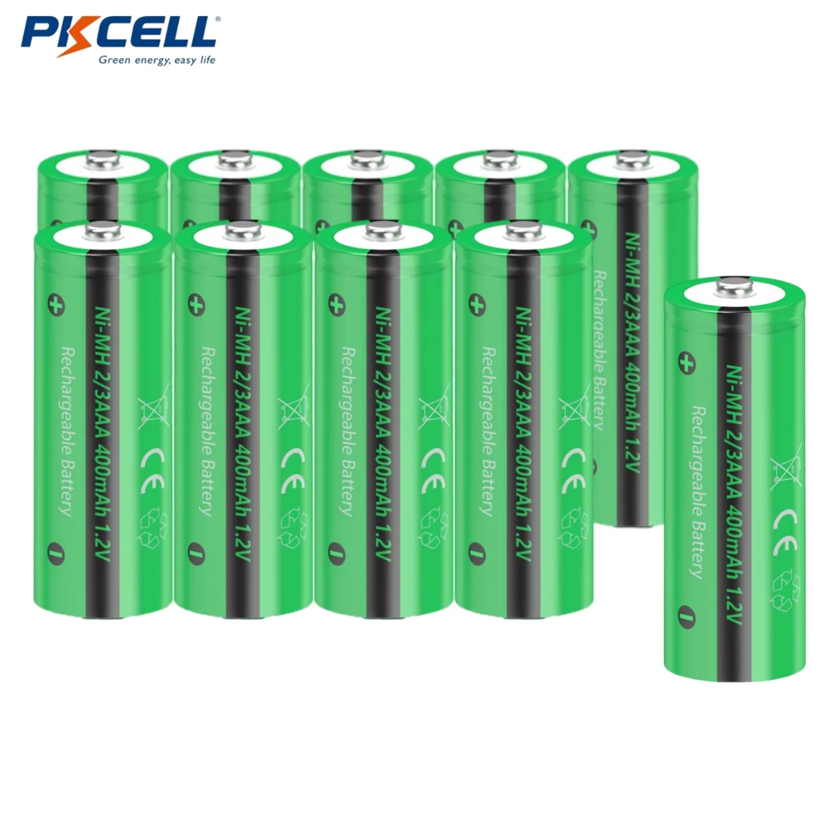 10PCS-PKCELL-1-2V-400mAh-2-3AAA-NiMH-Rechargeable-Battery-Button-Top ...