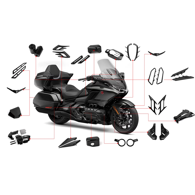 PANICAL-Motorcycle-Accessories-Front-Rear-Black-Trim-Kit-For-Honda-Gold ...
