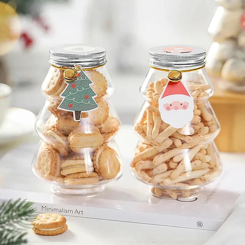 500ML-Christmas-Tree-Snowman-Sweet-Jar-Candy-Cookie-Storage-Box-Juice ...