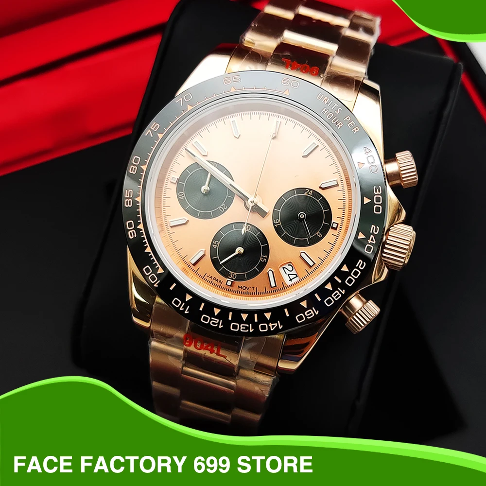 rose-gold-three-eye-chronograph-panda-quartz-watch-VK63-movement ...