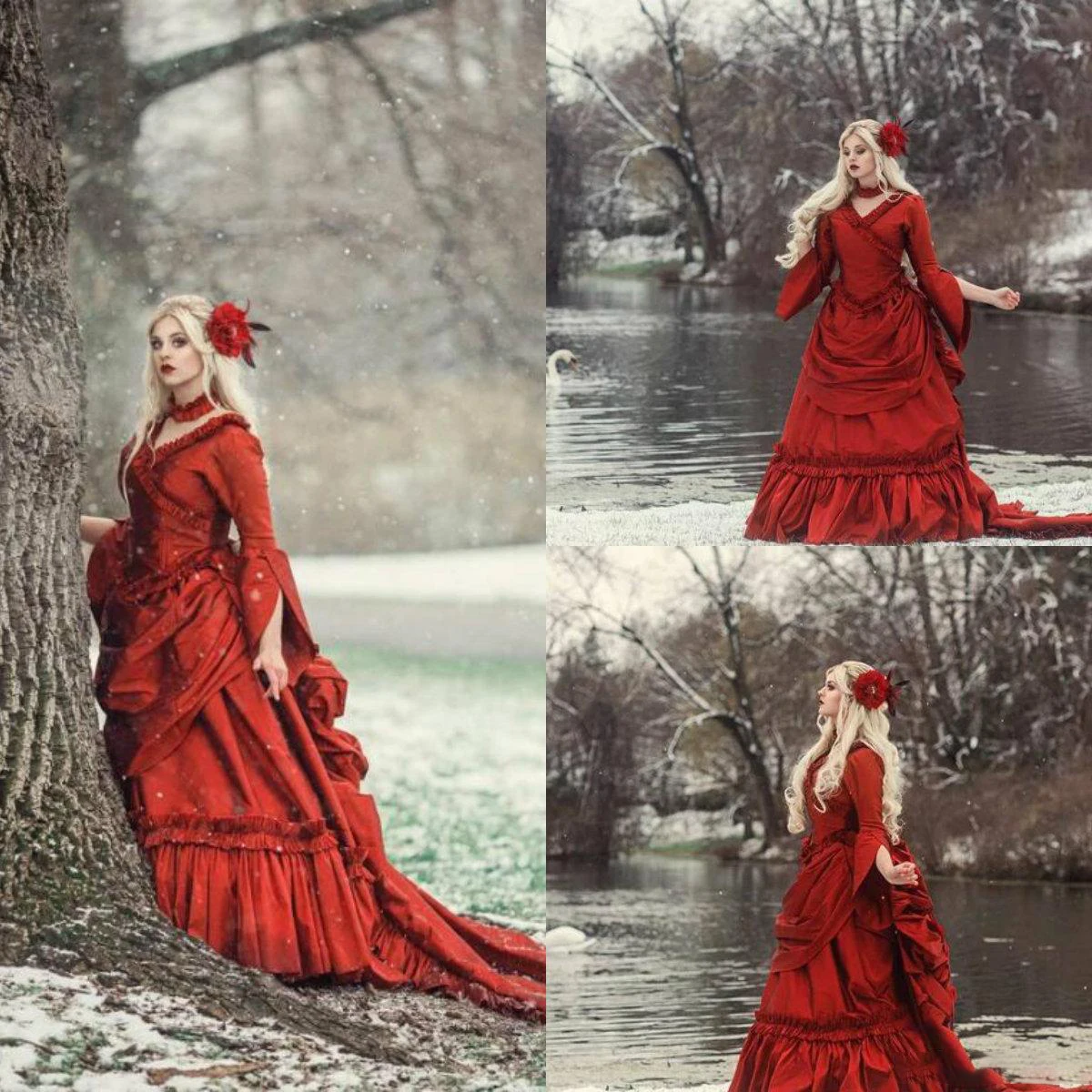 Gothic Victorian Dresses Red
