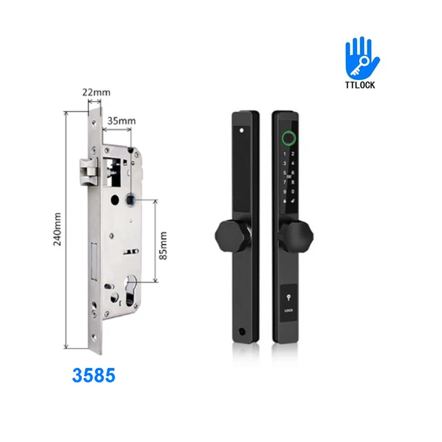 3CM Width Waterproof Aluminum Door Lock Bluetooth Fingerprint Digital ...