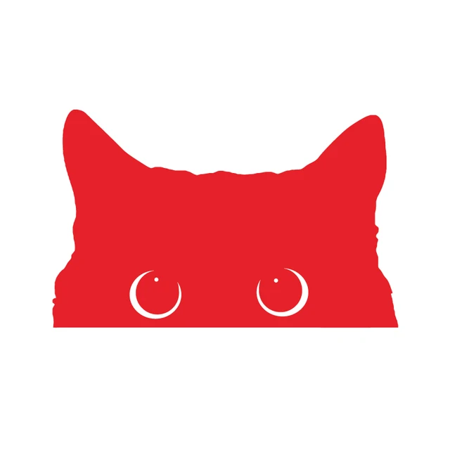 Peeking Cat Vinyl Sticker Car Bumper Window Decals , Funny Cute Cat ...