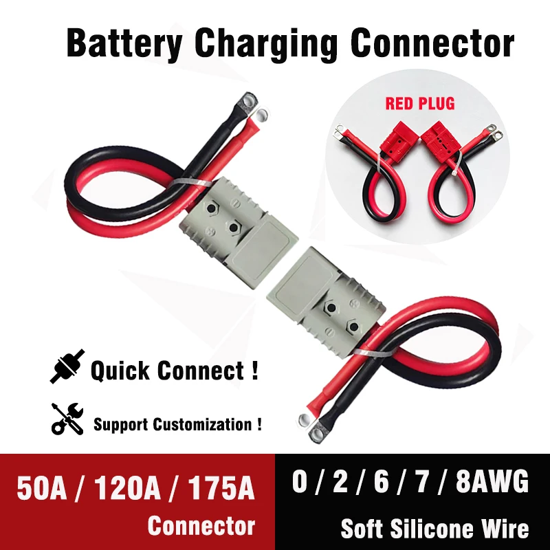 Battery Quick Connector 50A 120A 175A Kit Power Plug 6 8 Guage Battery ...