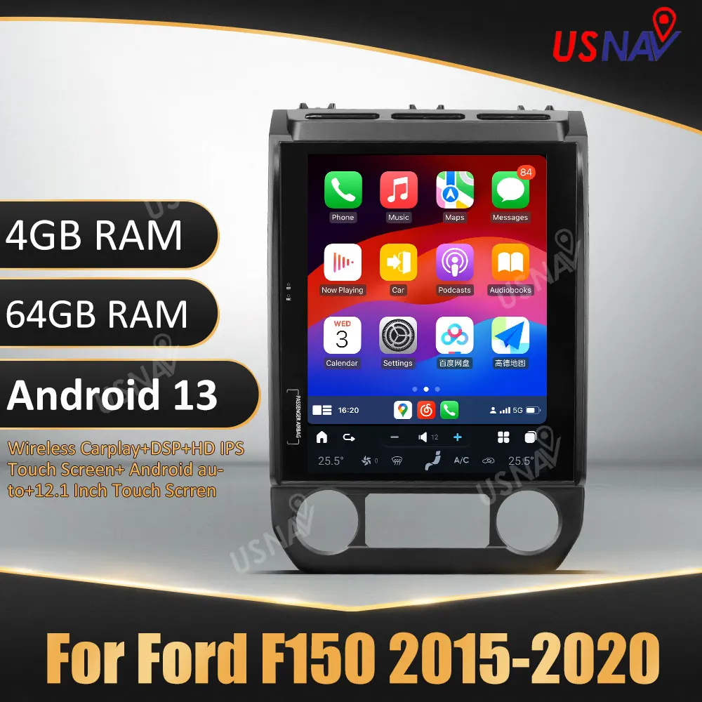 USNAV-Latest-Tesla-Android-13-Head-Unit-12-1-Inch-Car-Radio-For-Ford ...