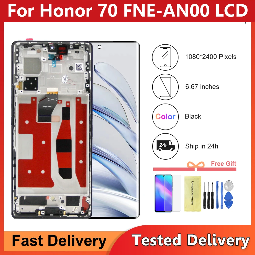 6.67'' Screen For Honor 70 LCD Display Touch Screen Digitizer Assembly ...