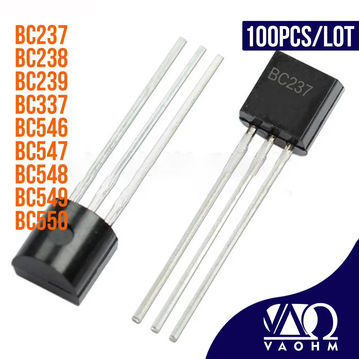 100PCS-BC237-BC238-BC239-BC337-BC546-BC547-BC548-BC549-BC550-NPN-TO-92 ...
