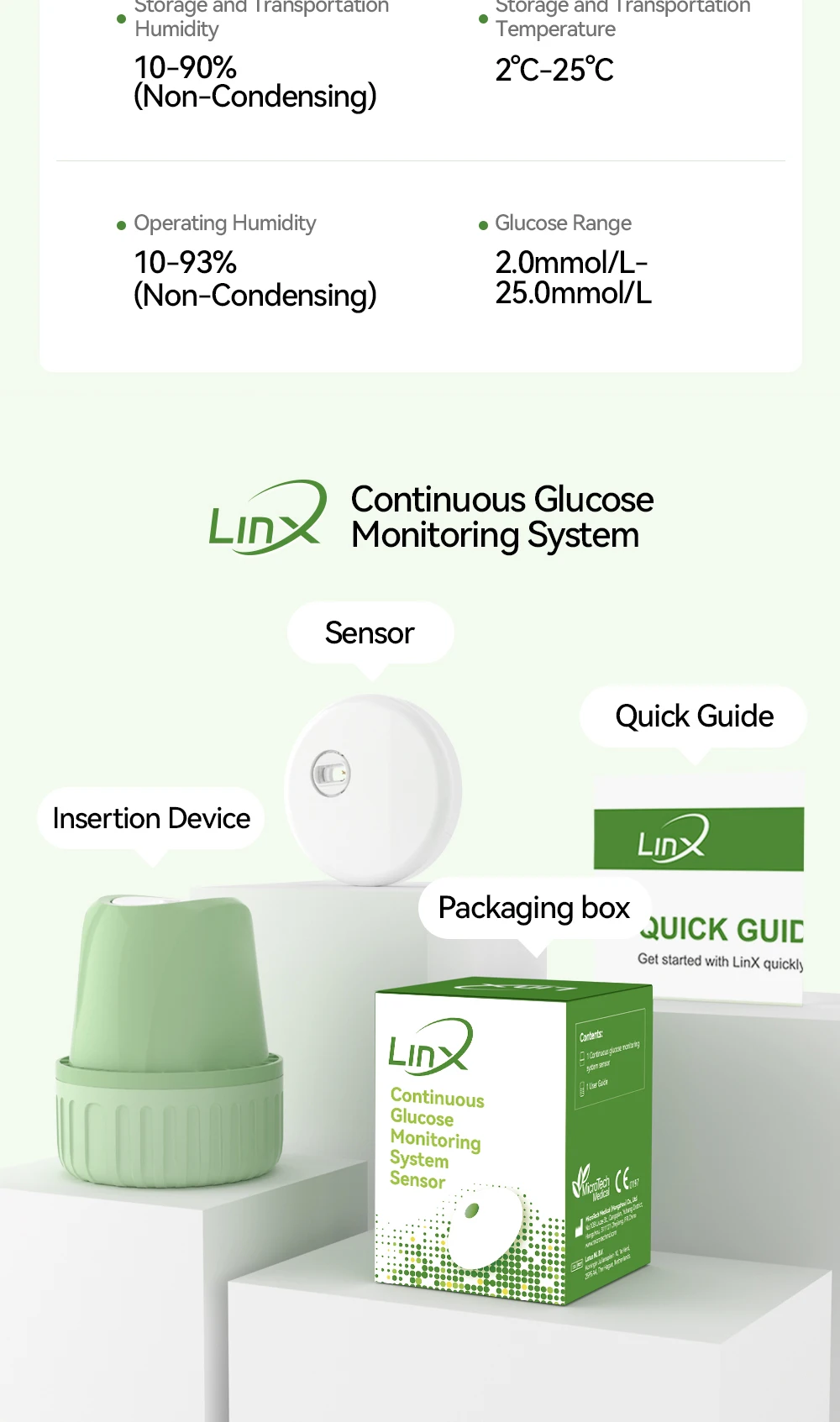 Microtech LinX Система непрерывного мониторинга глюкозы | AliExpress