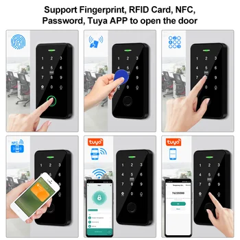 NFC Bluetooth Tuya APP Access Control Keypad Waterproof RFID Keyboard 13.56MHz Biometric ...