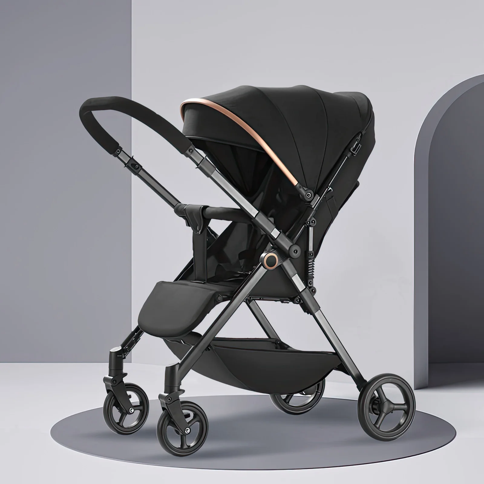Foldable-Baby-Stroller-Luxurious-Portable-Travel-Baby-Carriage-Fold ...