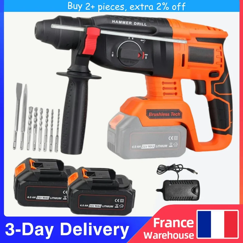 2000W-10600IPM-brushless-cordless-rotary-hammer-drill-Rechargeable ...