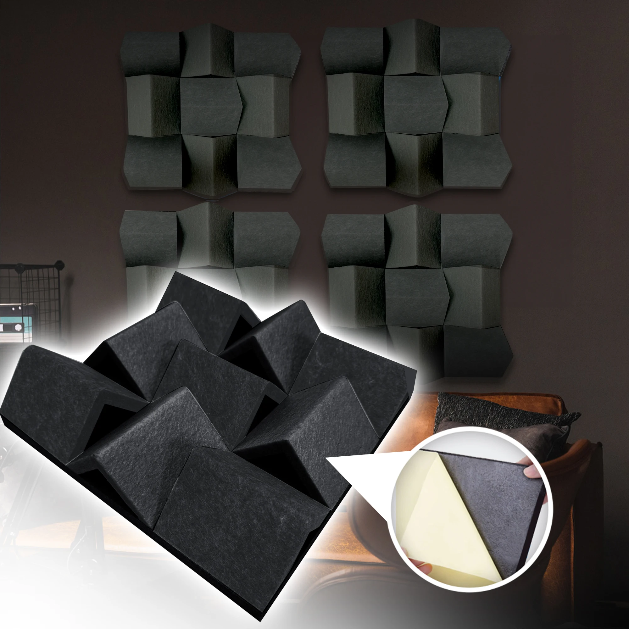Arrowzoom-Premium-Felt-Difusor-De-Som-3D-Painel-Ac-stico-Absor-o-De-Ru ...