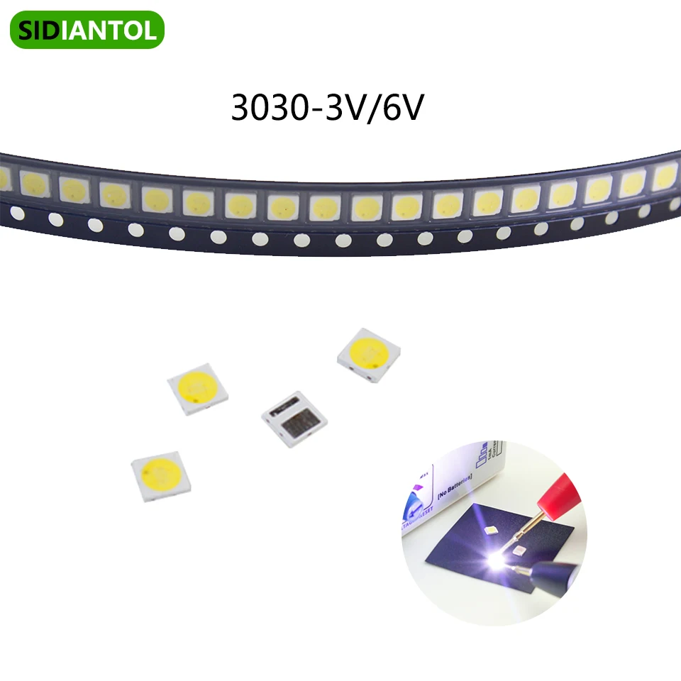3030 3V 6V 50pcs 100pcs TV Backlight 1W SMD LED LCD TV Repair Assorted ...