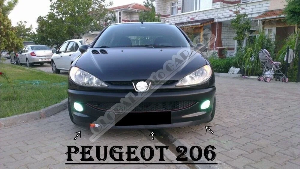 For Peugeot 206 Front Bumper Attachment Lip 2001-2010 Black Splitter ...