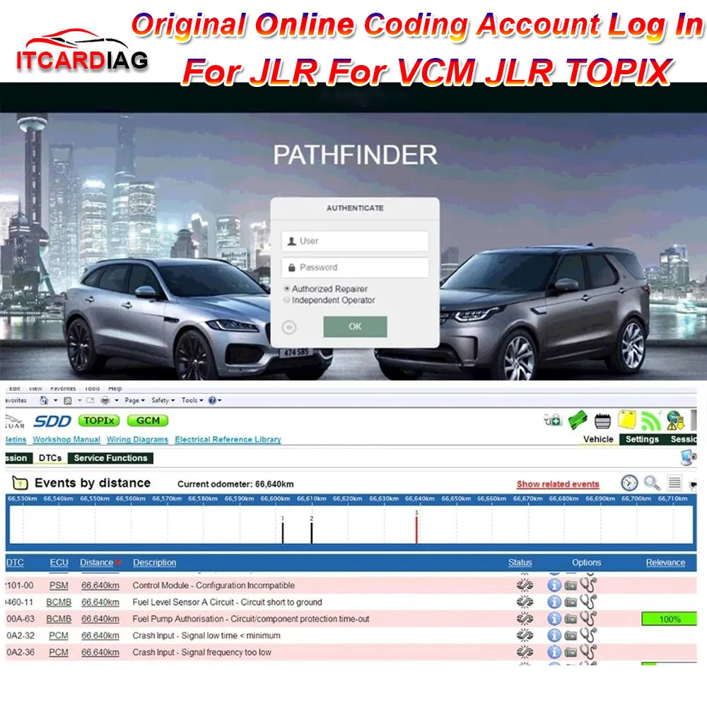 Online Service Original Coding Programming Account Log In For JLR For VCM JLR TOPIX Repair ...