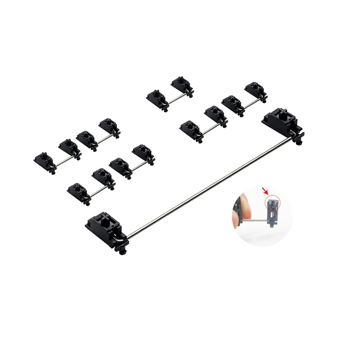 Mstone Cherry Pcb Snap-in Stabilizer, 6.25u 4x2u 7x2u, Black Steel ...