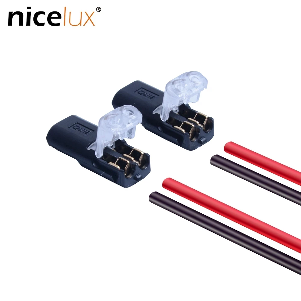 10pcs 2pin Electrical Cable Terminals Spring Quick Wire Pluggable ...