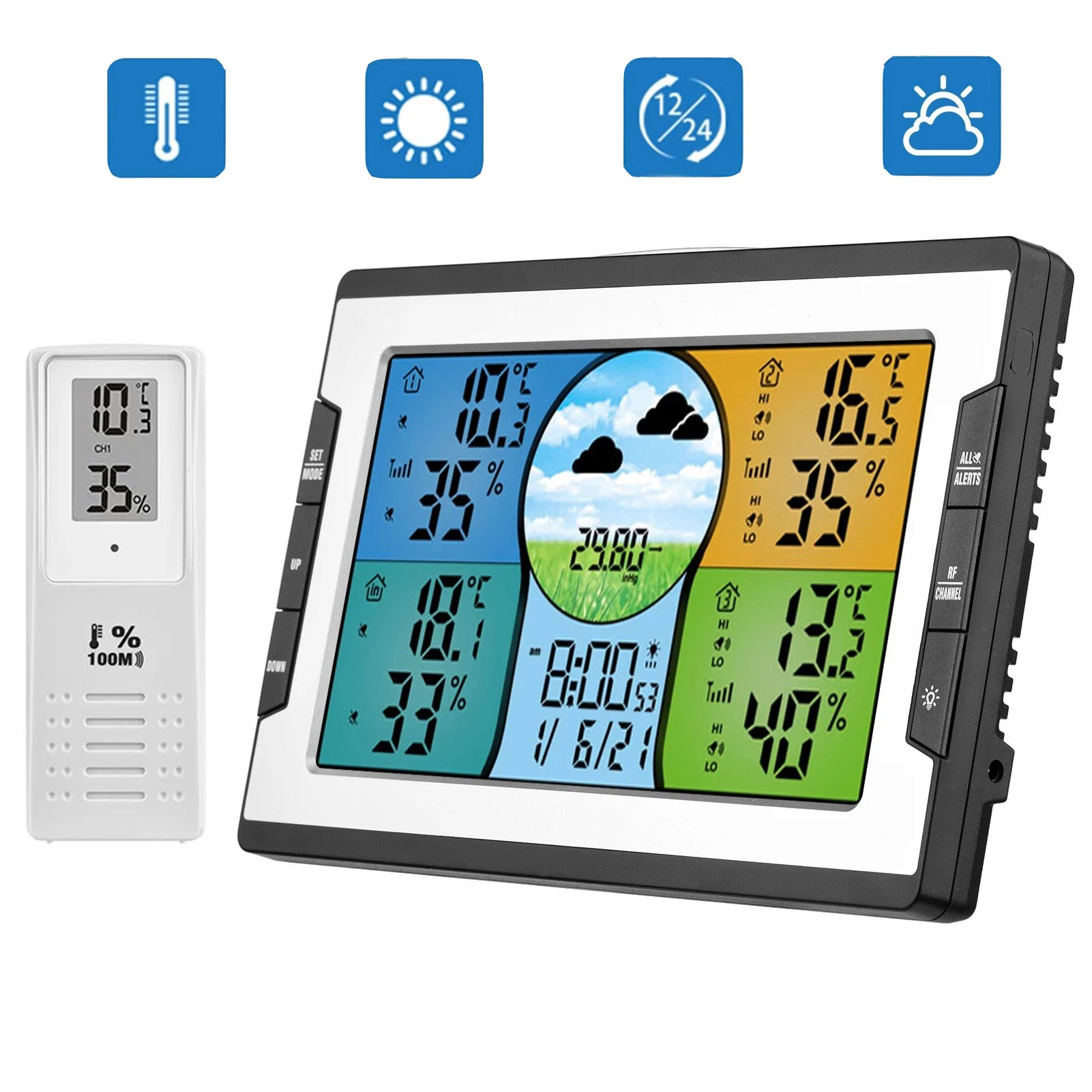 Digital-Alarm-Clock-Weather-Station-With-Remote-Sensor-Electronic ...