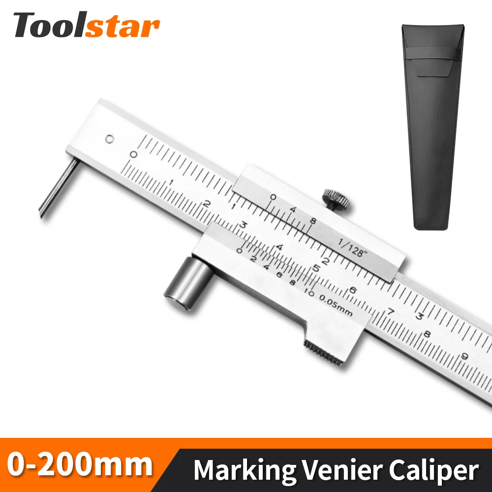 0-200mm Marking Caliper with Carbide Needle Scriber Parallel Stainless ...