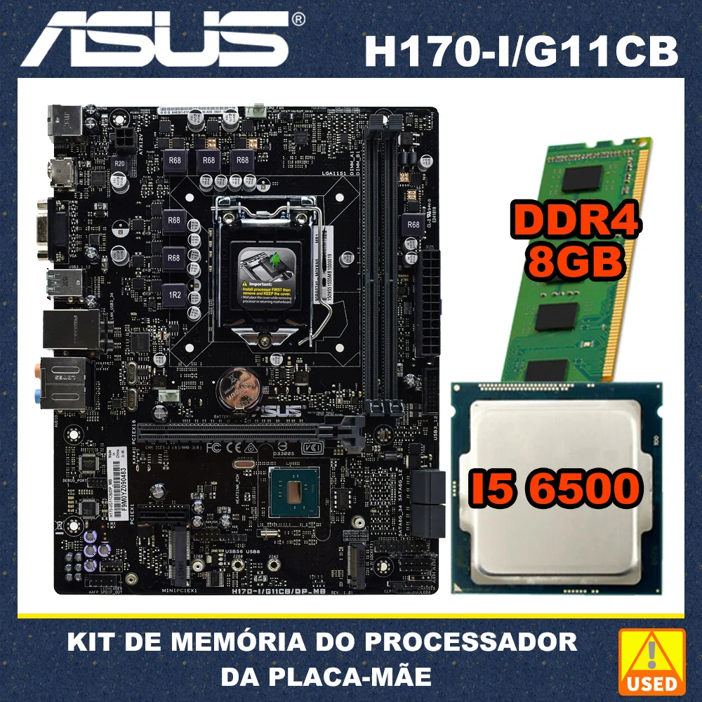 ASUS LGA 1151 Motherboard Kit With H170-I/G11CB +Core I5 6500 CPU And DDR4 8GB RAM Intel H170 ...