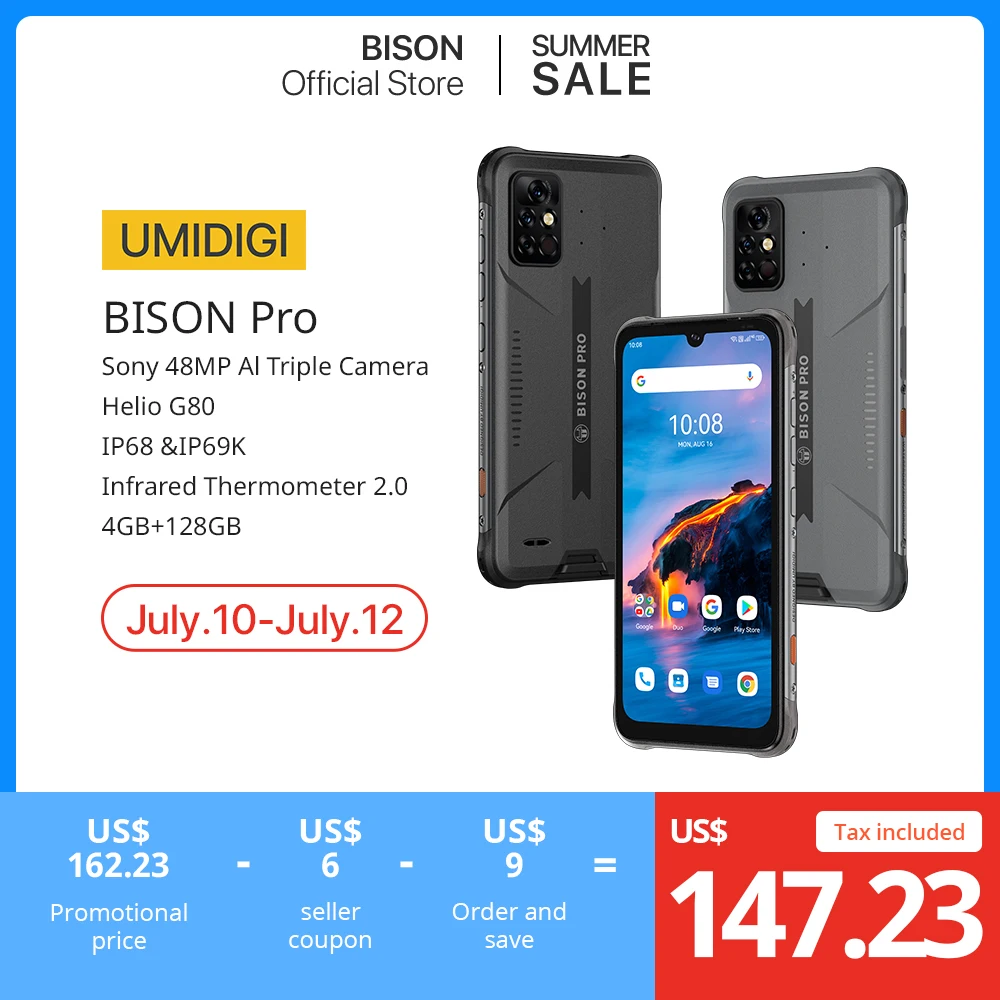 In Stock UMIDIGI BISON Pro Global Version Smartphone NFC 128GB IP68 ...