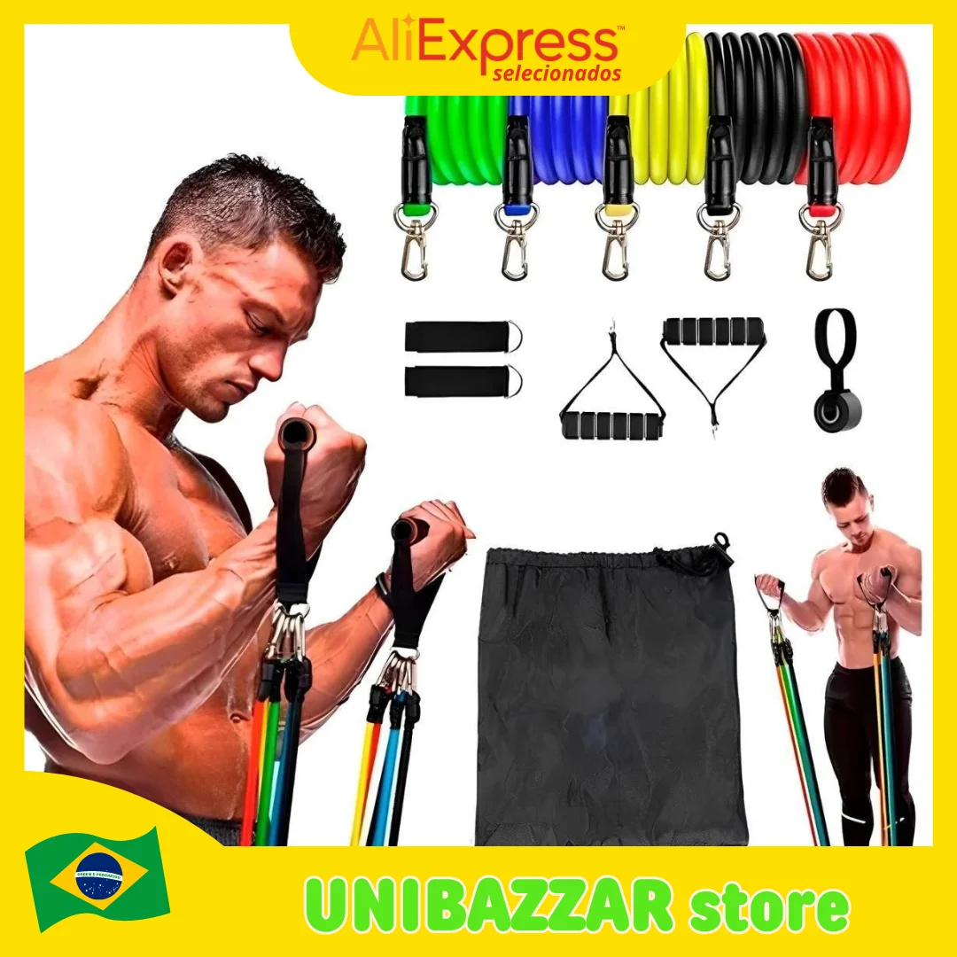 Kit-11-Elastics-Extenders-Functional-Workout-Gym-Gym-Gynastica-Fitness ...