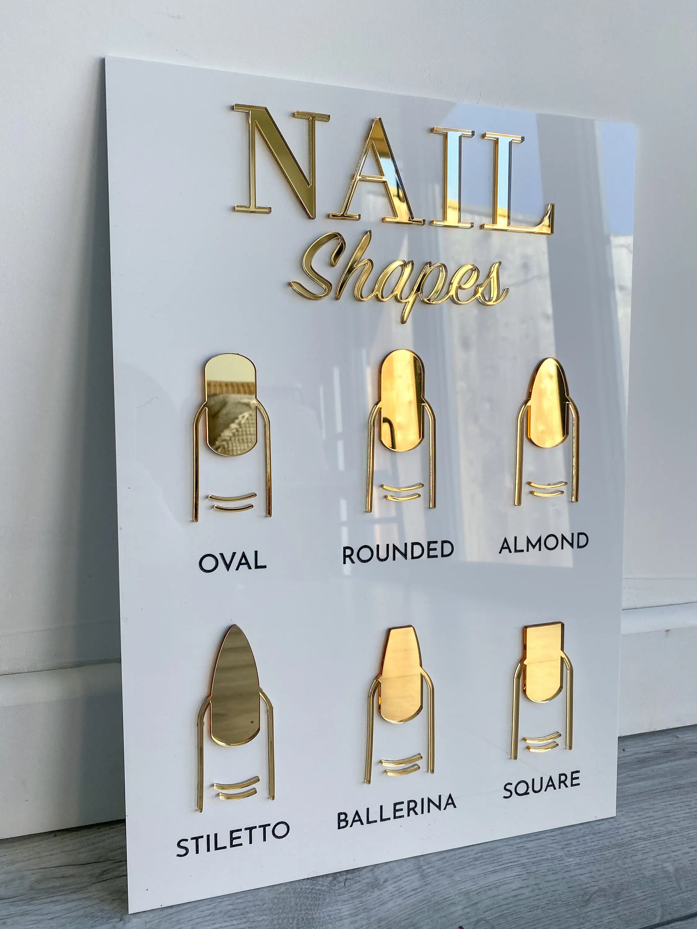 Nail-Shape-sign-Acrylic-Sign-Salon-Sign-Aesthetics-Sign-Nail-Care ...