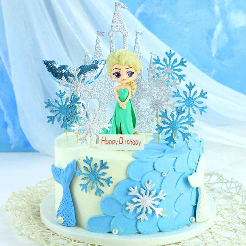 Dondurulmu-tema-kek-s-slemeleri-Anna-Elsa-prenses-kek-Topper-bebek-du-k ...