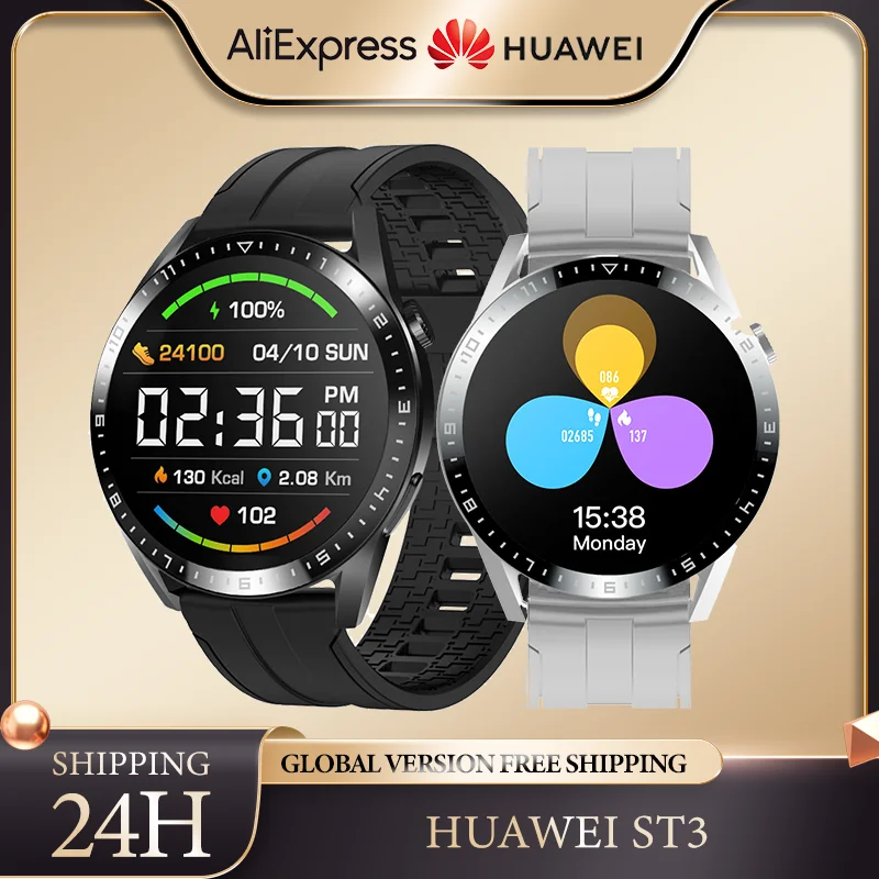 Huawei ST3 Relógio Inteligente Homens Bluetooth Chamada HD Full Touch ...