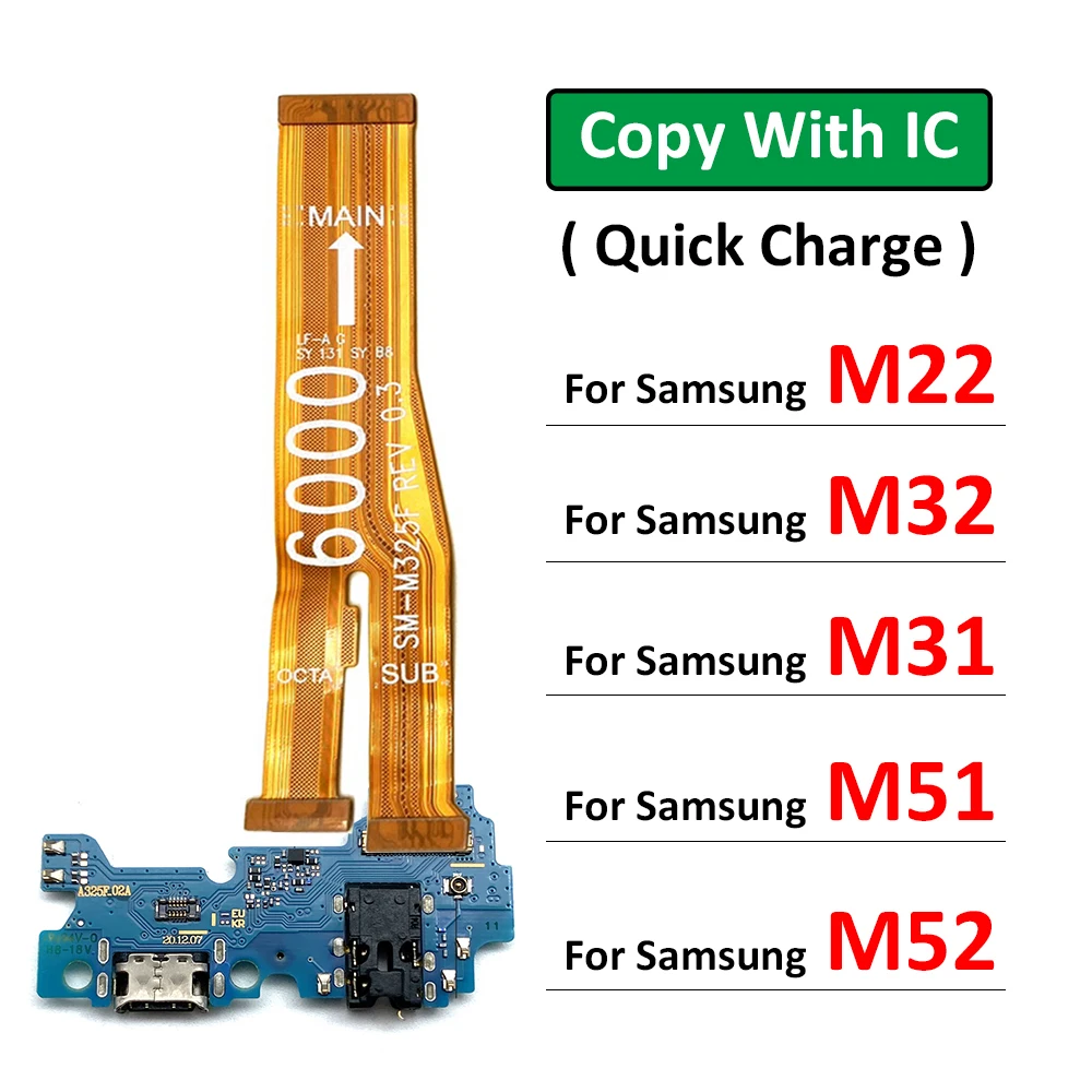 New For Samsung Galaxy M22 M32 M31s M51 M52 5G Dock Connector Micro USB Charger Charging Port ...