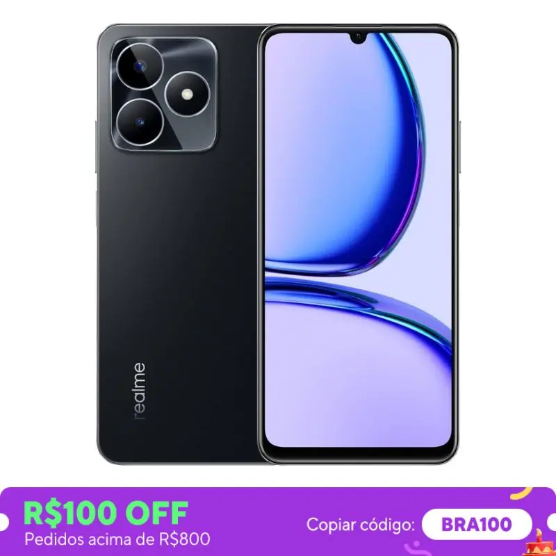 Smartphone Realme C53 128GB 6GB RAM Aparelho Celular Com NFC (Versão Global) - Mighty Black