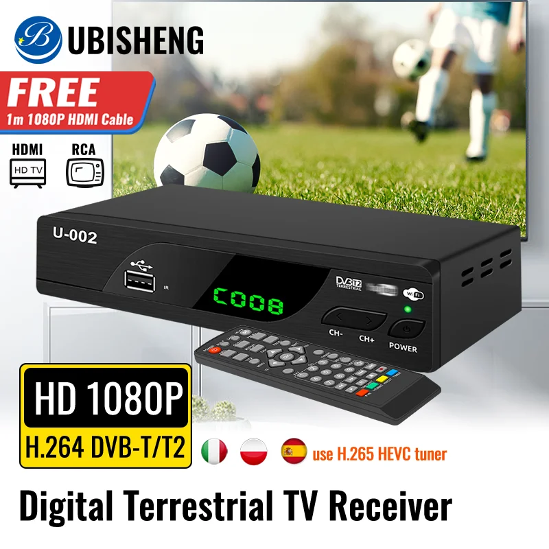 UBISHENG H.264 DVBT2 Digital Terrestrial TV Receiver 1080P T2 Digital ...