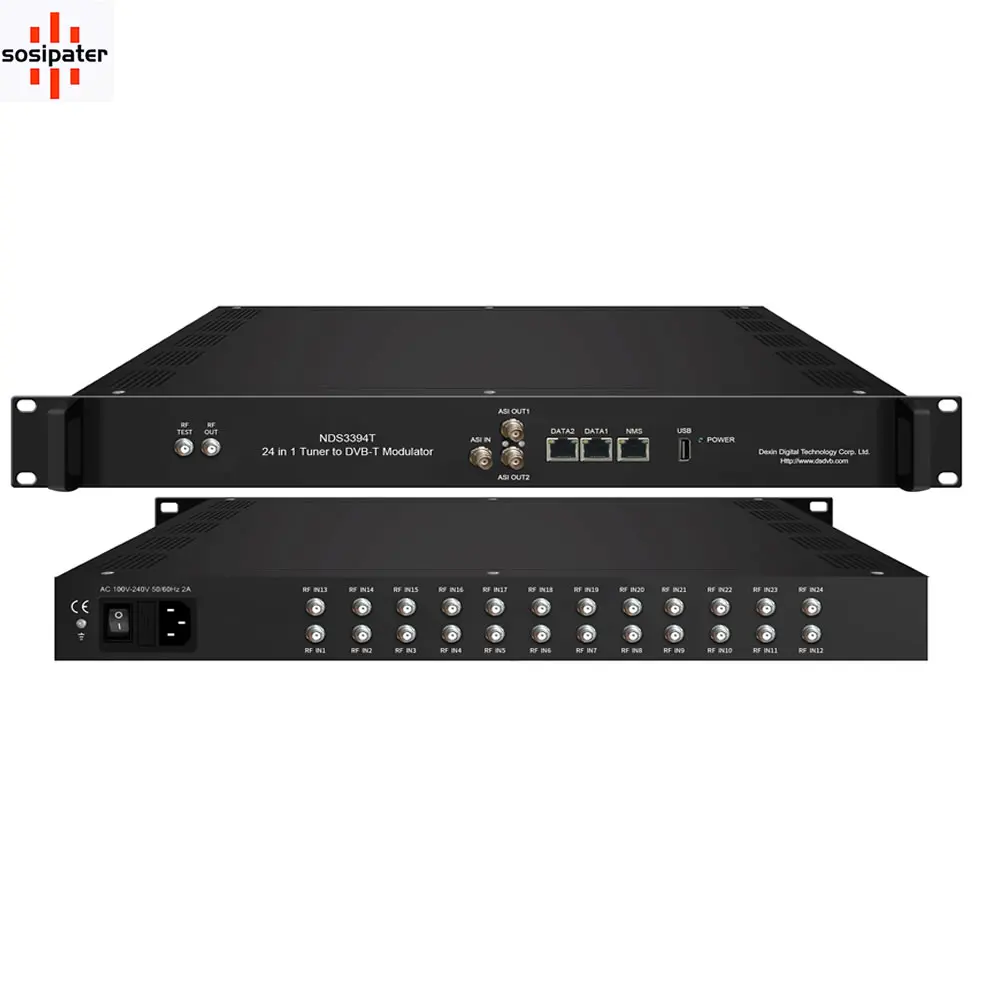 Modulador digital QAM, 24 sintonizadores DVB C/T/(T2)/S/S2/S2X/ATSC ...