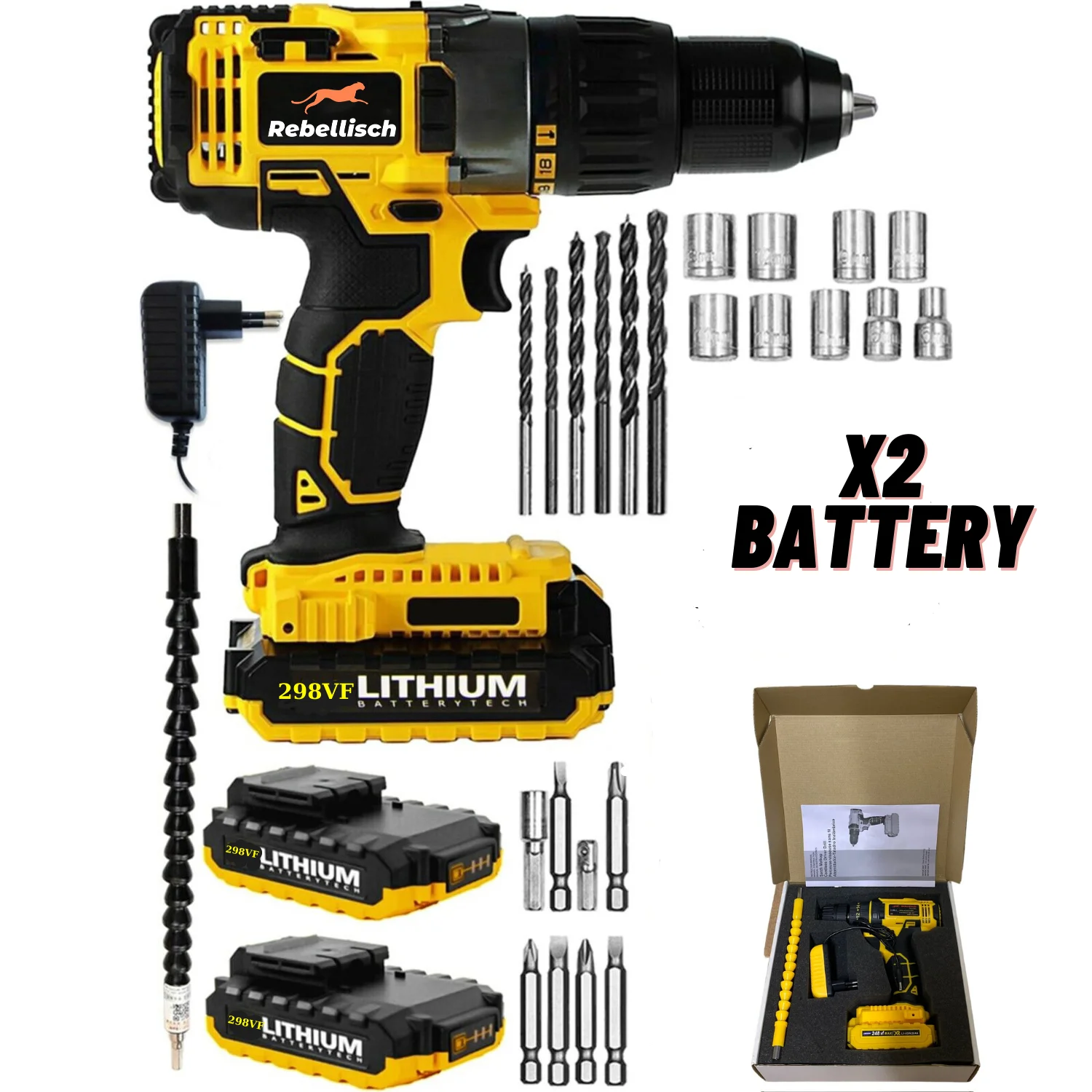 Rebellisch-Germany-298-VF-Hammer-Drill-Impact-18-3-torque-5-Functions ...