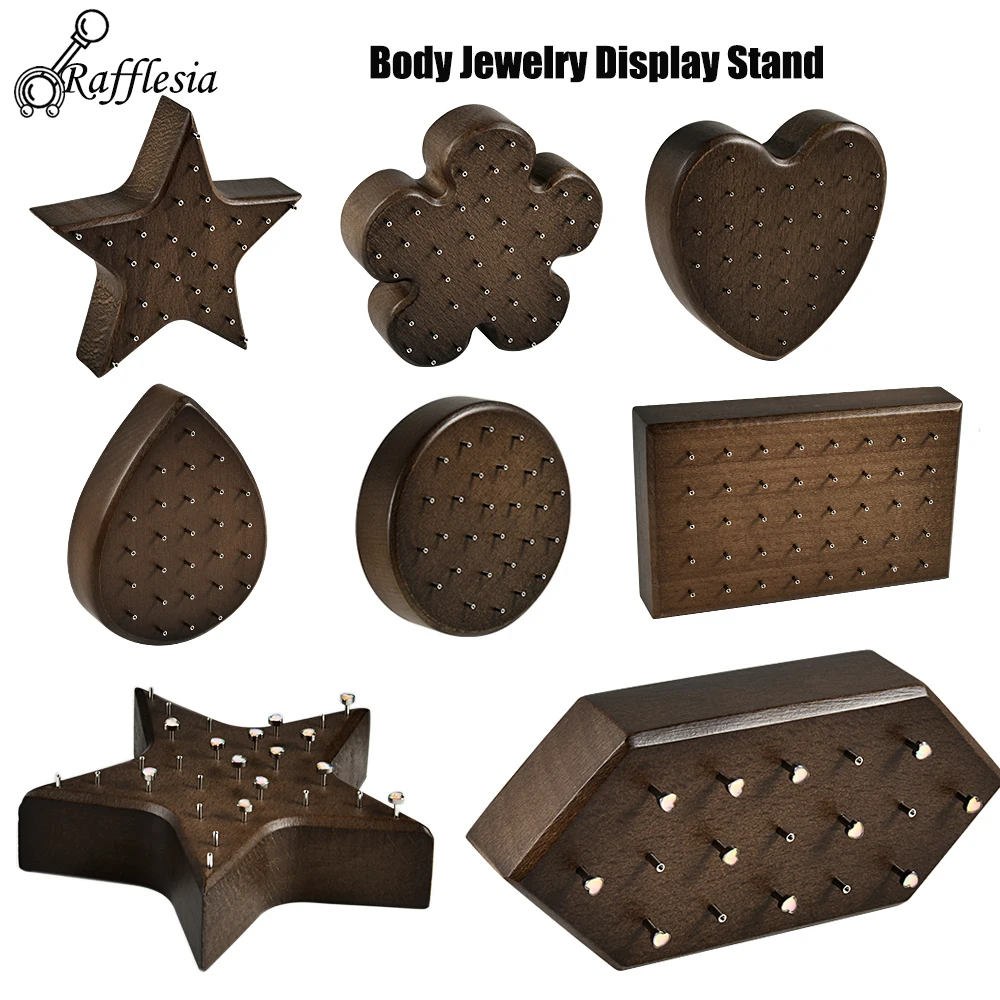 Rafflesia-1PC-Beech-Wood-Display-Stand-for-16G-14G-Push-Pin-Threadless ...