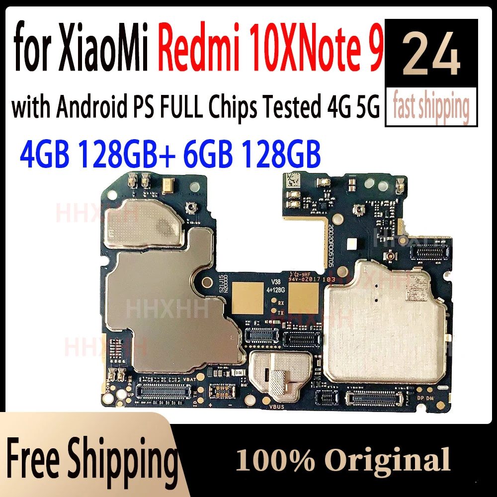Desbloqueado para xiaomi redmi nota 9 4g placa mãe original 64gb 128gb ...