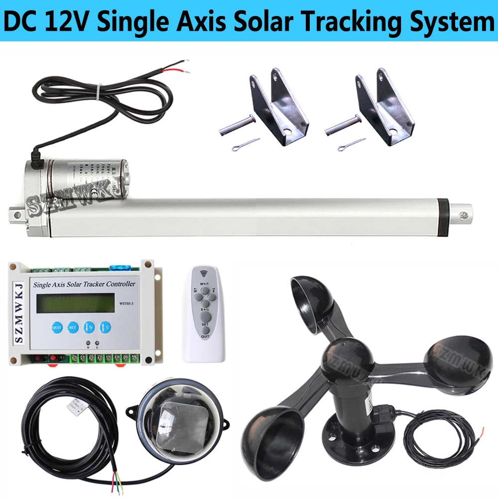 LCD-Single-Axis-Solar-Tracking-Tracker-12-1500N-12V-Linear-Actuator ...