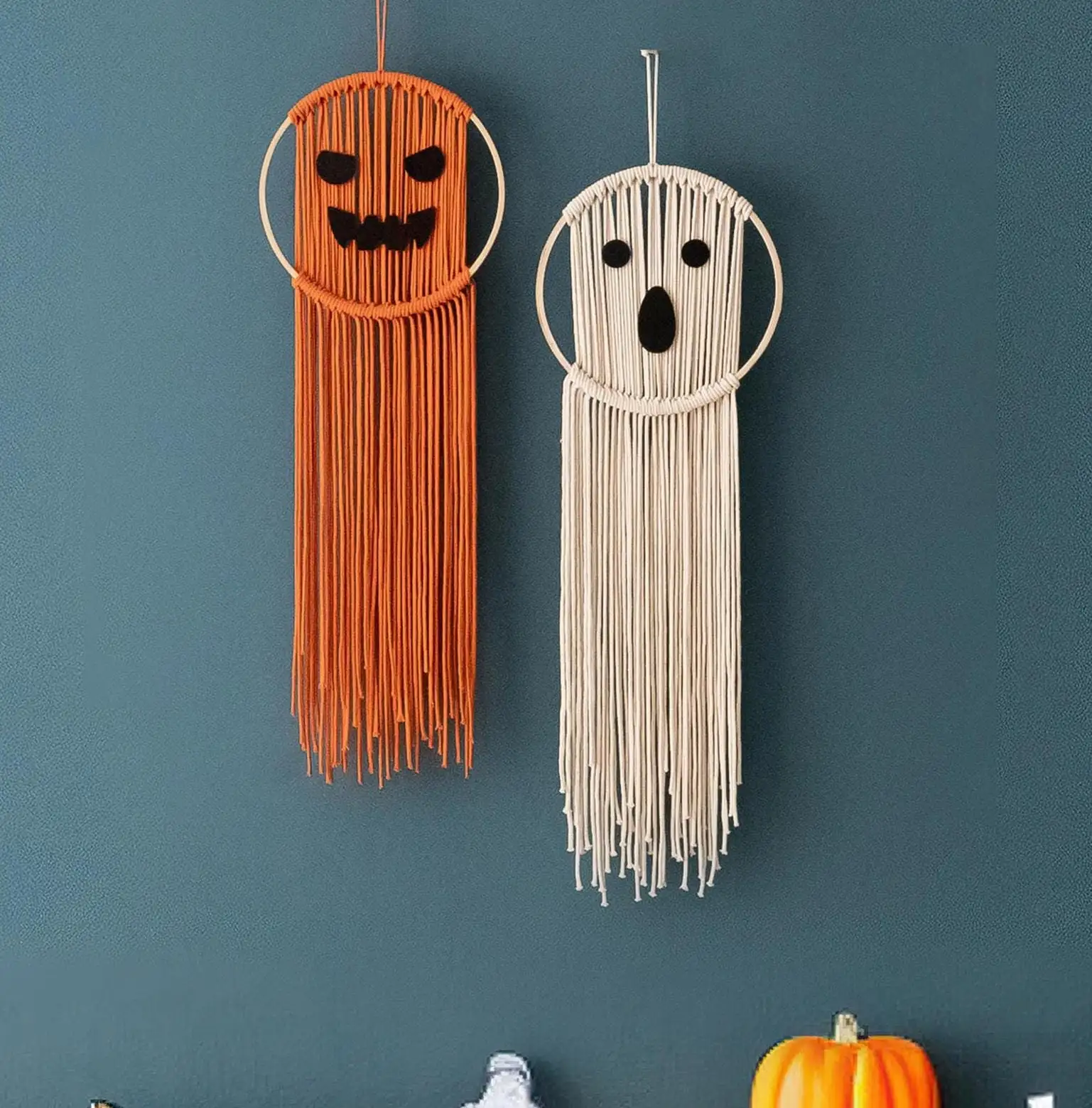 Macrame-Ghost-Halloween-Pumpkin-Goth-Wall-Hanging-Gothic-Decor-Bedroom ...