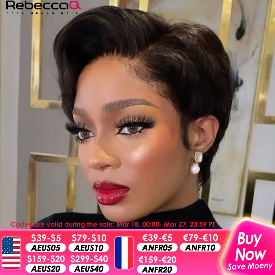 Short-Bob-Pixie-Cut-Wig-Lace-Frontal-Straight-Transparent-Lace-Front ...